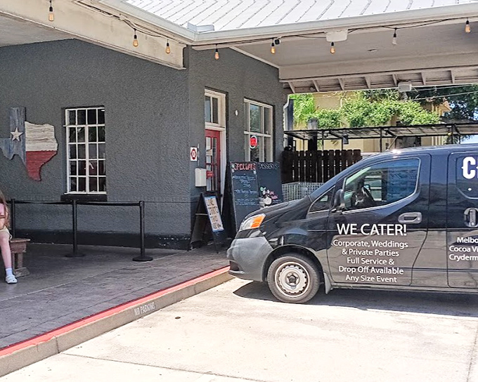 The Texas-shaped sign at Crydermans hints at barbecue influences. This converted space now serves some of Florida's finest smoked meats.