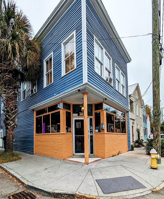 The perfect marriage of historic Charleston architecture and modern pizza magic awaits at this blue corner spot.