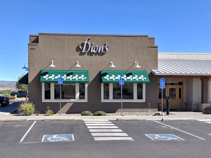The most famous pizza name in New Mexico keeps it simple and delicious. Those green awnings signal pizza perfection ahead!
