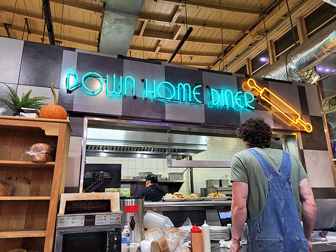 Neon signs and open kitchen &ndash; where farm-to-table meets classic diner traditions in the heart of Philly.