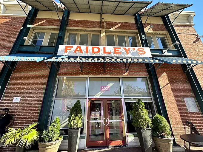 Faidley's red door is the gateway to crab cake heaven. Don't let the modest exterior fool you - seafood royalty lives here.