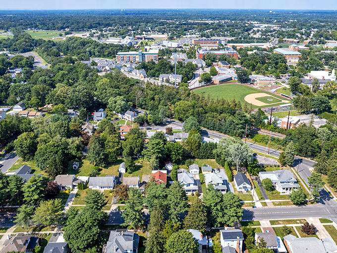 New apartment buildings blend with historic homes in Glassboro, where college-town amenities come with surprisingly affordable living options.
