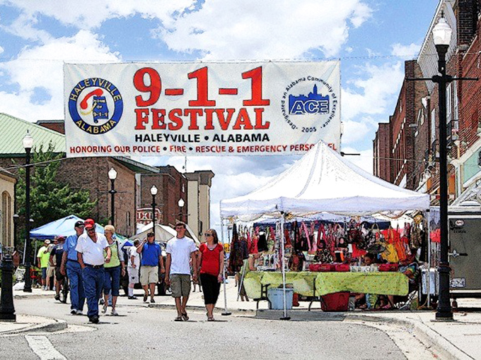 Haleyville's festival banner celebrates first responders in the birthplace of 911. The real emergency? How quickly homes sell at these unbelievably low prices.