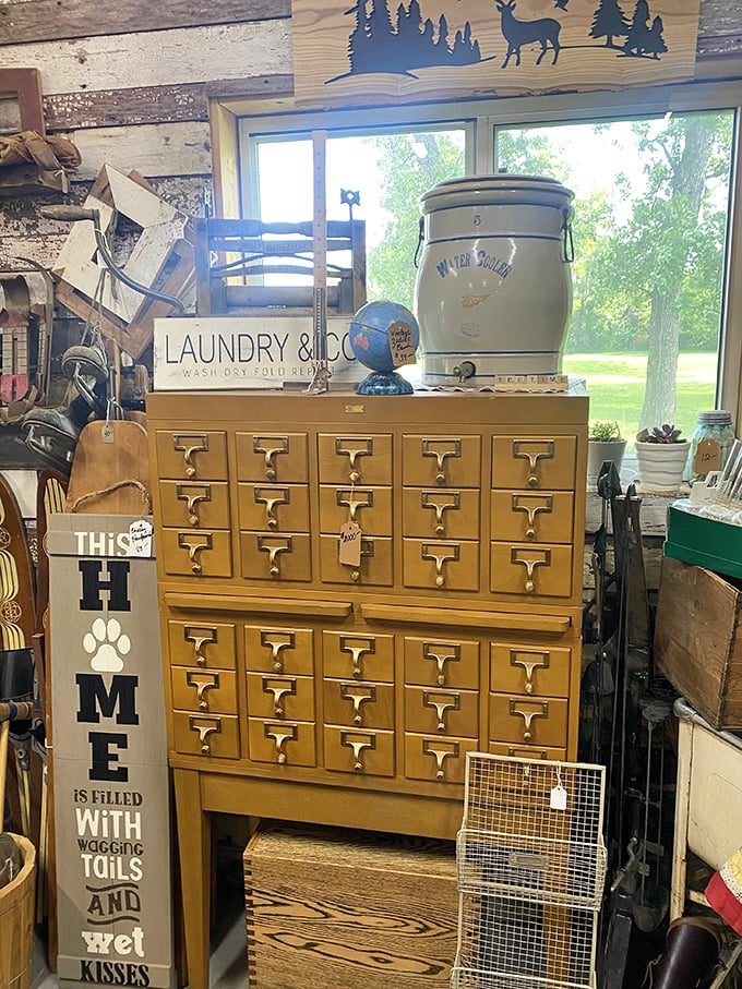 This card catalog cabinet whispers, "I once organized library books, but now I could organize your life" - and I believe it.