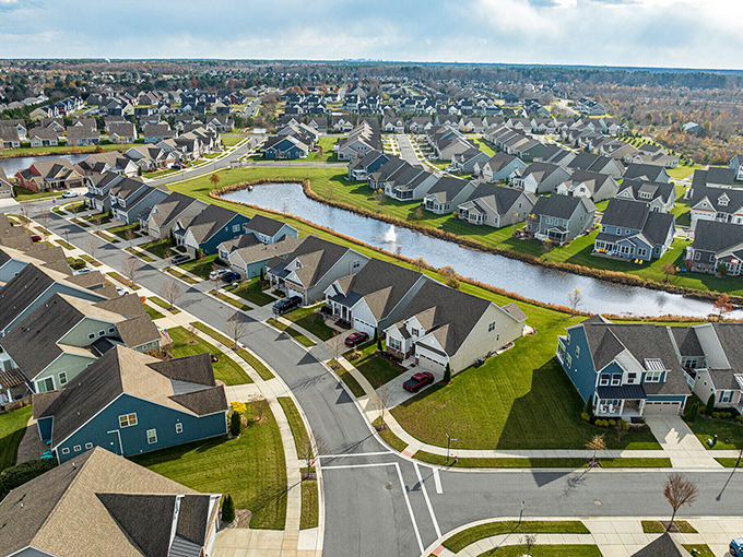 This aerial view shows why Millville residents smile knowingly when beach-town visitors complain about crowds.