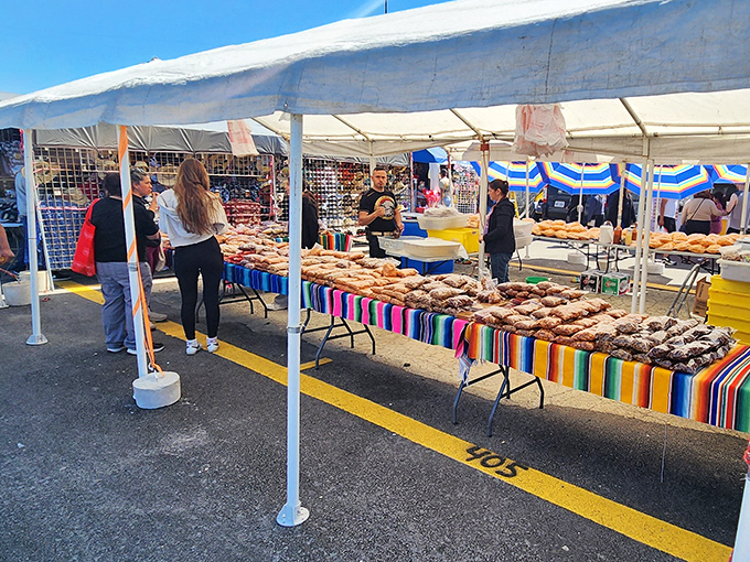 Under summer skies, Montana Charlie's outdoor market buzzes with activity. Every aisle promises unexpected discoveries.