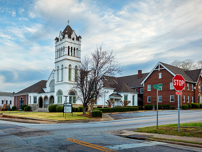 This gleaming white church isn't just reaching toward heaven&mdash;it's a divine reminder that spiritual wealth and affordable living can coexist beautifully.