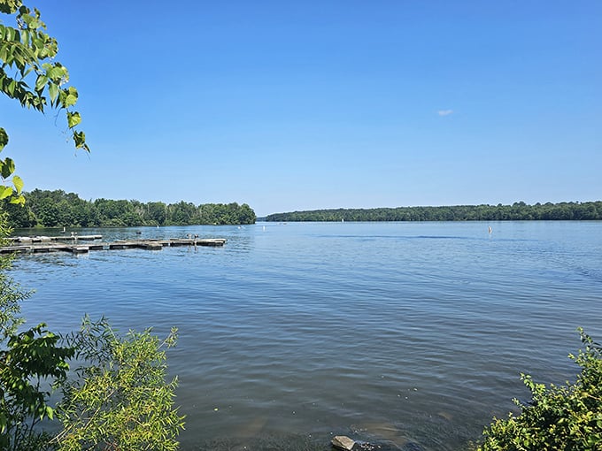 The marina at Nockamixon stands ready for boating enthusiasts. Your gateway to lake adventures awaits!