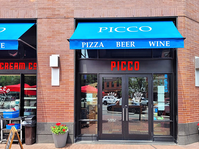 Picco: Where brick walls and bright red umbrellas frame the age-old question: pizza first, then ice cream, or somehow, miraculously, both at once?