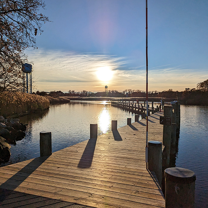Golden hour transforms this wooden pier into a runway of light. Hemingway would've written a novel sitting right here.