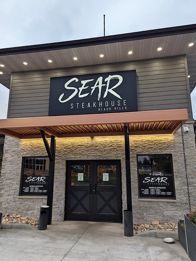 Modern meets rustic at Sear, where the striking exterior is just the opening act for the flavor fireworks inside.
