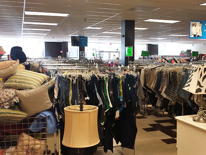 Racks of possibility await inside, where yesterday's fashion finds tomorrow's style at prices that feel like stealing.