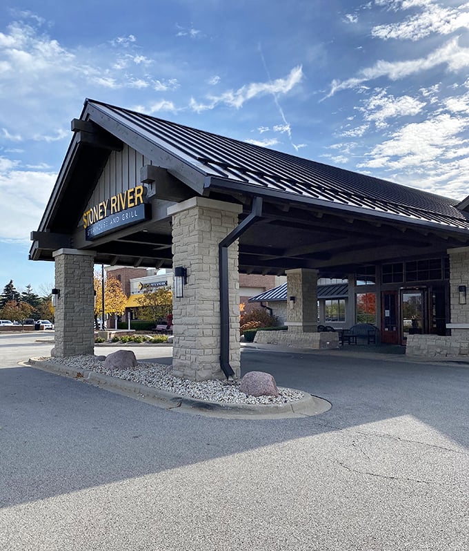 Stone pillars and clean lines welcome diners to an unexpected retreat. Where architectural ambition meets culinary craft.