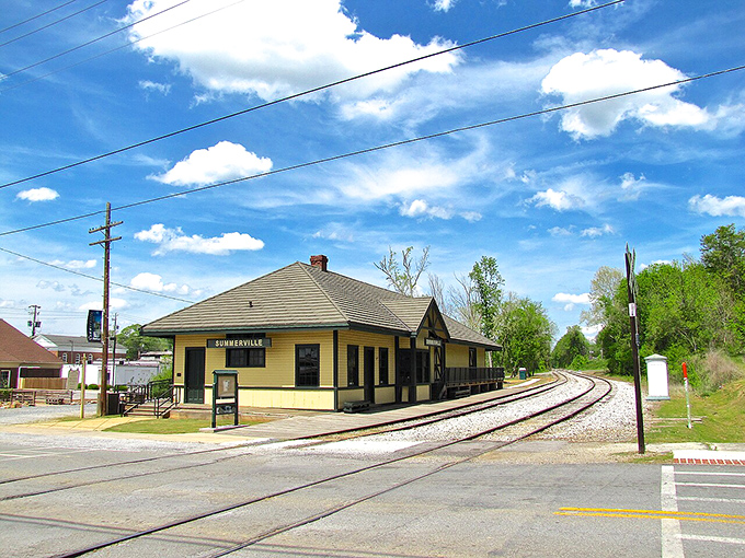 This charming yellow train depot in Summerville has seen countless arrivals, but none more welcome than reasonable housing prices.