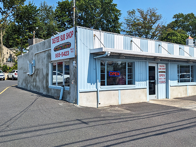 From another angle, Tastee Sub Shop reveals its no-nonsense approach to sandwich perfection. Simple building, extraordinary subs.