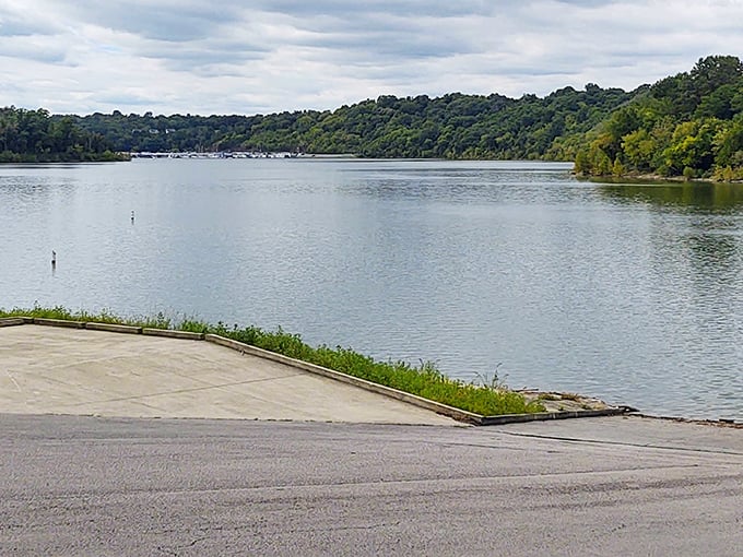 The boat ramp at Taylorsville Lake promises adventures on waters surrounded by unspoiled Kentucky wilderness.