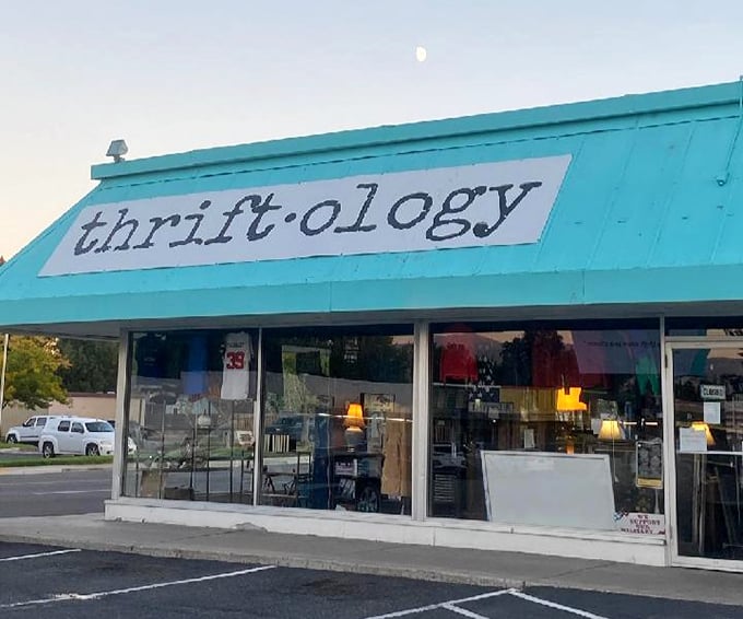 Those big windows showcase just enough inventory to make you wonder what other amazing experiments in thrifting await inside.