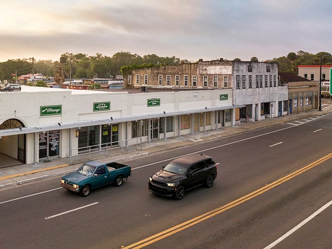 Historic buildings line Williston's main street, offering charm without the premium price tag of more famous Florida destinations.