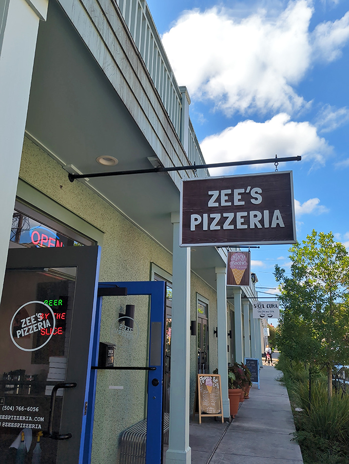 Nestled among neighborhood shops, Zee's facade hides New York-style slices worth seeking out.
