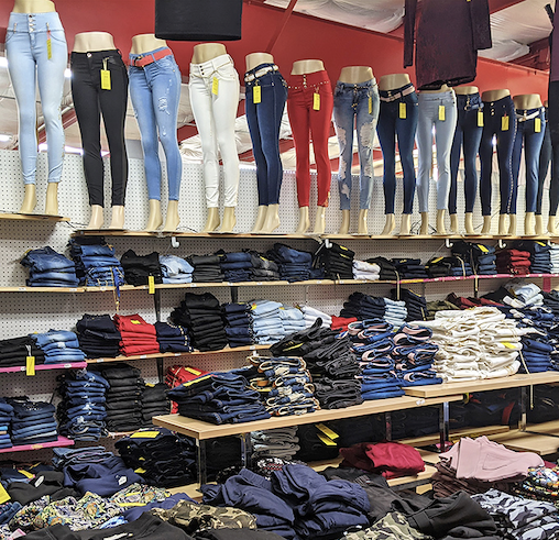 The denim section rivals any mall store, minus the pumping music and overly enthusiastic teenage staff asking if you need help.