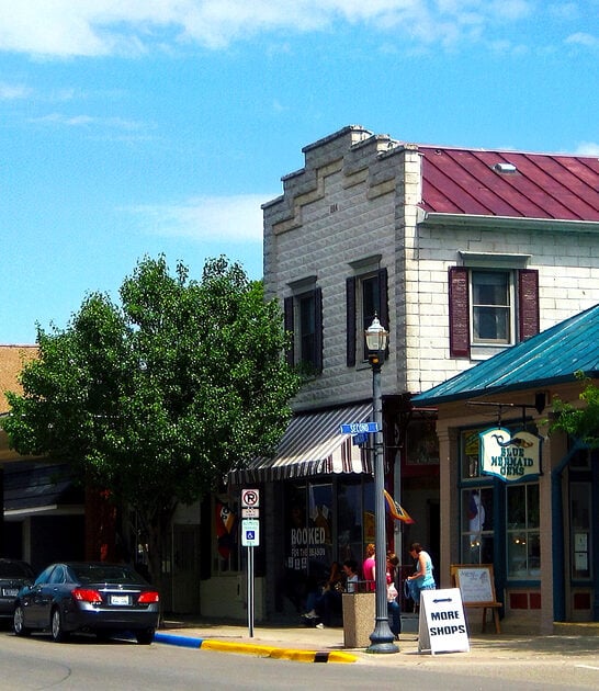 dreamy town michigan postcard ftr