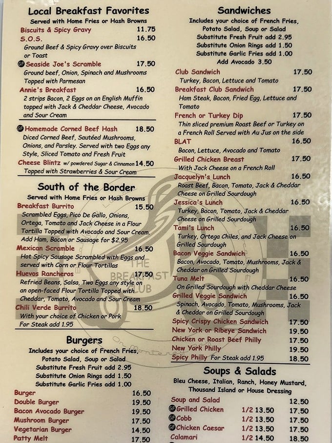 The menu reads like a love letter to breakfast classics. No molecular gastronomy here, just honest food that makes you want to hug the chef.