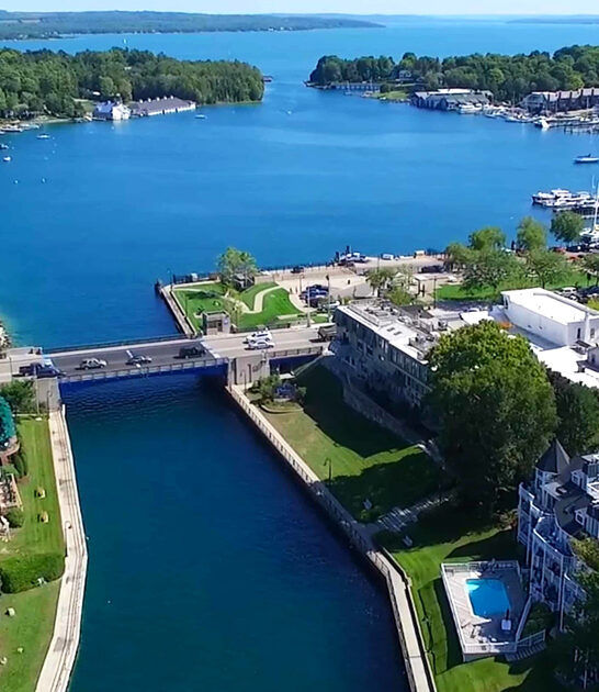 michigan postcard lakeside town ftr