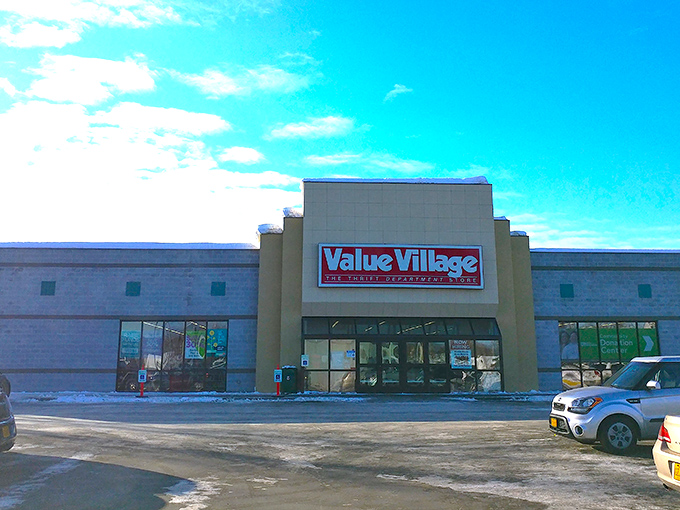 Under brilliant Alaskan blue skies, Value Village stands ready for bargain hunters. Even in winter, this beacon of second-hand shopping draws crowds like pancakes draw maple syrup.