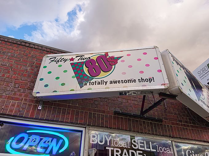 The storefront screams "radical" with its polka-dotted sign and retro font. Like a DeLorean parked on South Broadway, it's impossible to miss.