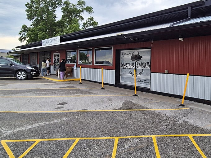 The unassuming red and silver exterior of Whatcha Smokin might fool you, but those wisps of hickory smoke tell the real story &ndash; barbecue paradise awaits inside.