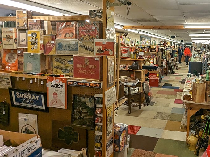 Step into this wonderland of nostalgia where vintage treasures line the aisles like an archaeological dig through America's coolest attic.