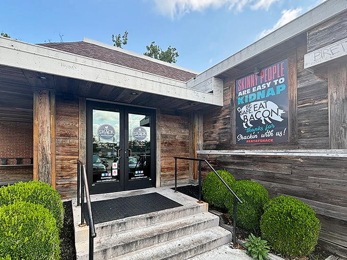 The unassuming exterior of The Shack might fool you, but those packed parking spaces tell the real story. Breakfast pilgrims know where to find their morning salvation.