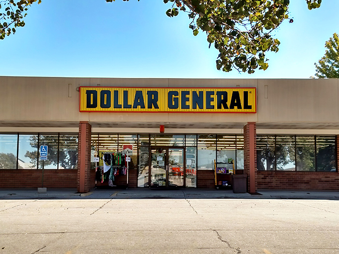 That iconic yellow sign beckons like a lighthouse for bargain hunters navigating the Nebraska retail seas.