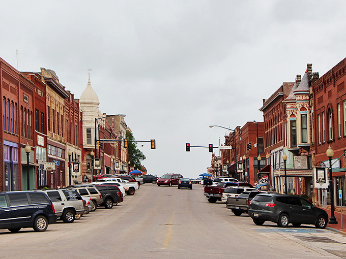Downtown Guthrie's historic red-brick charm unfolds like a Victorian novel come to life, complete with ornate facades and that unmistakable small-town magic.