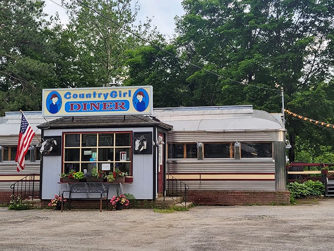 Stars, stripes, and home cooking &ndash; the diner's entrance proudly announces its place in the heart of Chester.