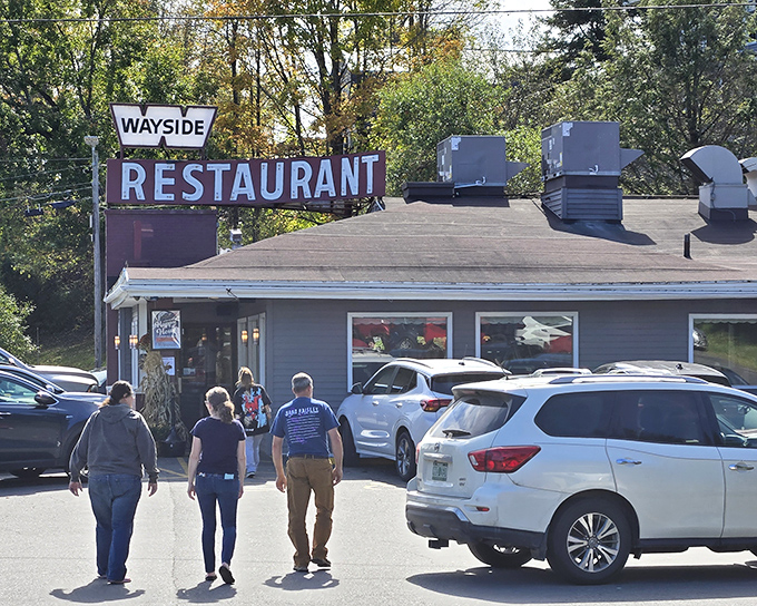 The pilgrimage begins! Fellow food enthusiasts making their way to the promised land of flaky pies and perfect pancakes, where calories don't count and memories are made.