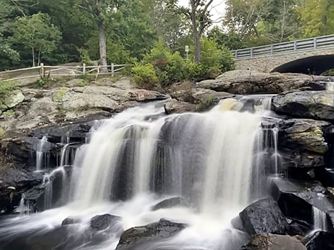 Chapman Falls doesn't just cascade &ndash; it performs a full water ballet, tumbling over ancient stone steps that have witnessed centuries of Connecticut's quiet wilderness drama.