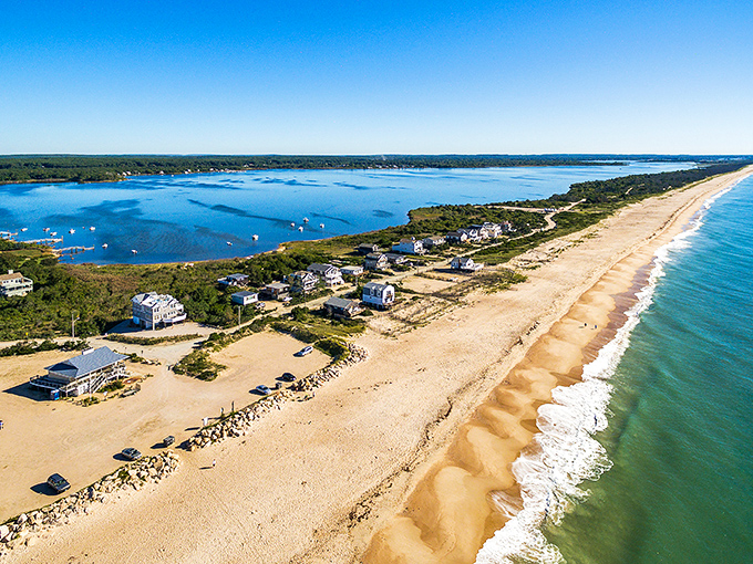 Where land meets sea in perfect harmony. Charlestown's barrier beach creates a natural masterpiece with golden sands on one side and the serene waters of Ninigret Pond on the other.