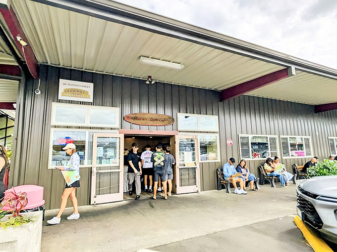 The unassuming exterior of Hawaiian Style Cafe hides culinary treasures within. Like finding a secret level in a video game, but with pancakes.