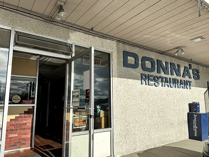 The unassuming exterior of Donna's Restaurant in Juneau hides a breakfast paradise where culinary magic happens daily.