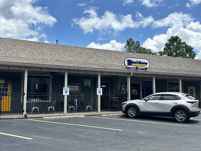 The unassuming exterior of The Blue Berry Café hides culinary treasures within, like finding a rare vinyl record at a garage sale – unexpected but deeply satisfying.