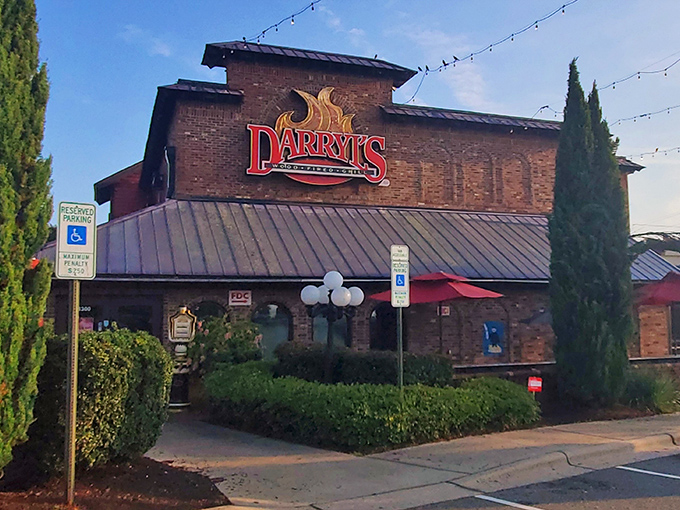 Tall cypress trees stand sentinel beside this temple of prime rib, where string lights twinkle with the promise of memorable meals and evenings well spent.