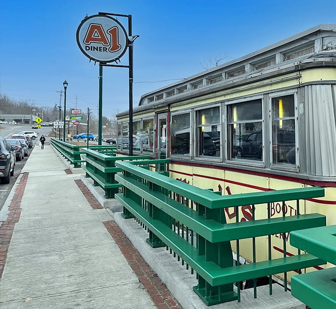 Time travel doesn't require a DeLorean&mdash;just a trip to this gleaming 1940s Worcester Lunch Car perched in downtown Gardiner, complete with that iconic neon sign.