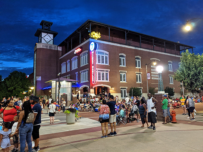 Bricktown's crown jewel stands proudly against the Oklahoma sky, a temple to both baseball legend and culinary excellence that beckons hungry pilgrims.