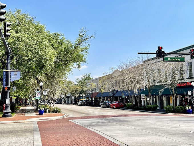 Broadway Avenue stretches before you like a Norman Rockwell painting come to life, where brick sidewalks and historic storefronts invite leisurely exploration.