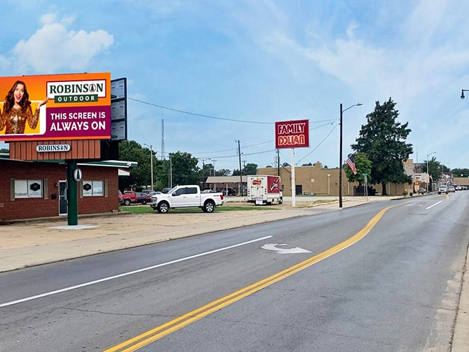 Wide open roads and small-town storefronts remind you that life doesn't require a complicated GPS route.