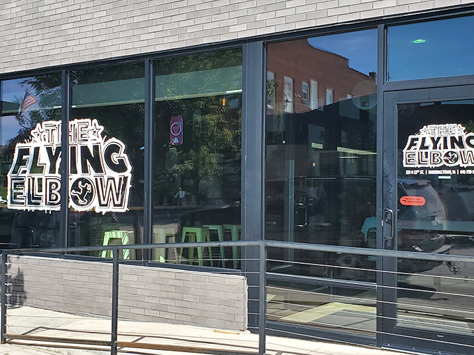 The unassuming exterior of The Flying Elbow belies the flavor explosion waiting inside. Wrestling-themed burgers in Marshalltown never looked so inviting.