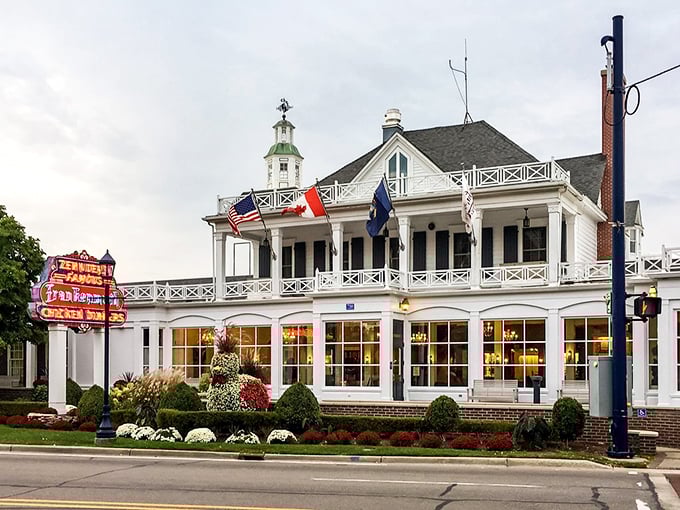 Zehnder's iconic white colonial facade stands proudly in Frankenmuth, like a delicious mirage beckoning hungry travelers with promises of chicken paradise.