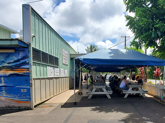 The mint-green beacon of sugar-fueled happiness sits unassumingly along the North Shore, its wave mural promising ocean-worthy delights inside.