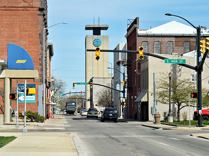 Downtown Muncie's historic architecture tells a story of Midwestern resilience, where vibrant facades house affordable treasures waiting to be discovered.